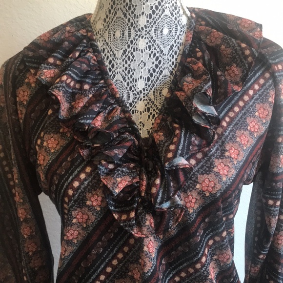 Vintage | Tops | Vintage 7s Ruffle Blouse Daisy Jones | Poshmark